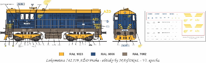 Lokomotiva 742 AŽD VI.epocha :: Obtisky-marfdknl