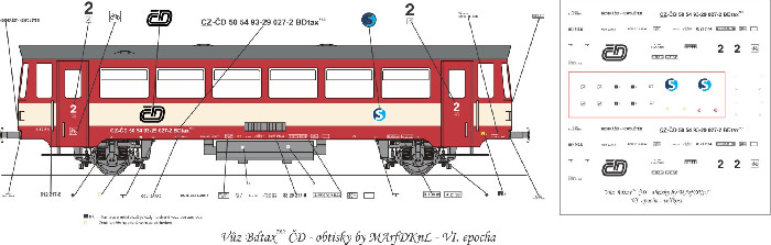vůz BDtax 782 ČD unifik VI.epocha :: Obtisky-marfdknl
