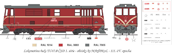 Lokomotiva řady Tu 47.0 ČSD 1. série IV.epocha :: Obtisky-marfdknl
